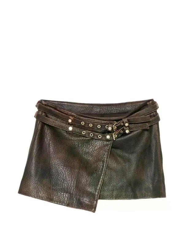 Cynthia Rowley Winona Leather Wrap Skirt