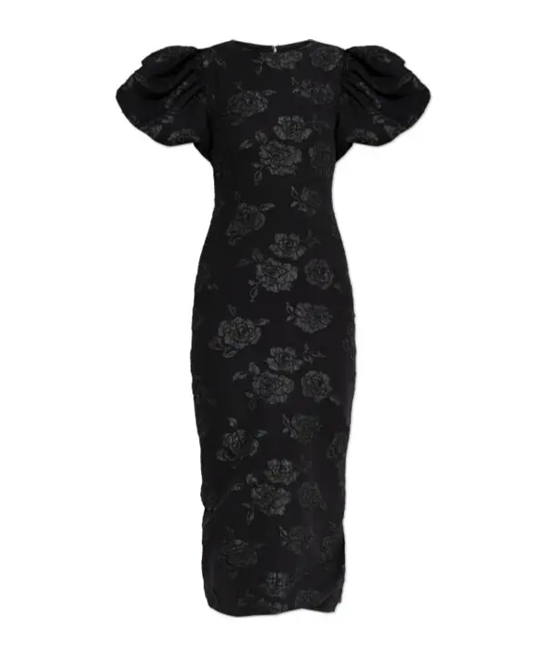 ROTATE BY BIRGER CHRISTENSEN Ruby Jacquard Crewneck Midi Dress