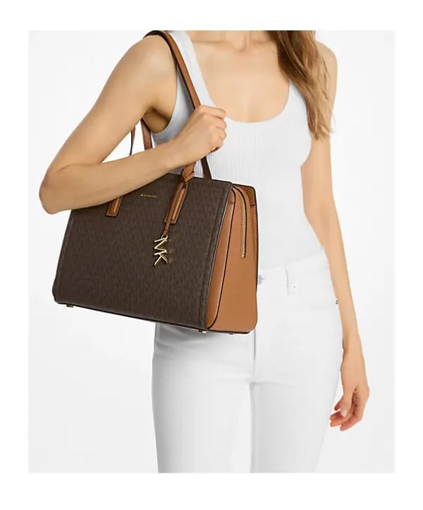 Michael Kors Laila Medium Signature Logo Tote Bag
