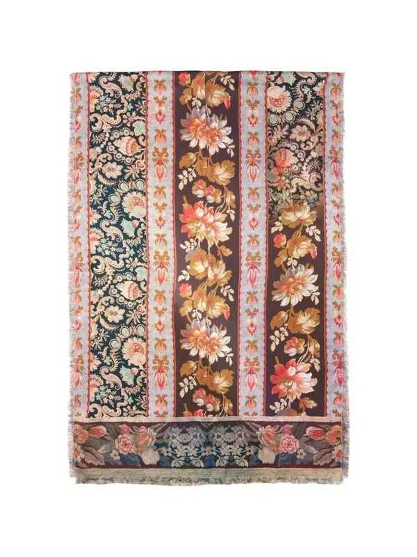 PIERRE-LOUIS MASCIA Floral-print Fringed Scarf