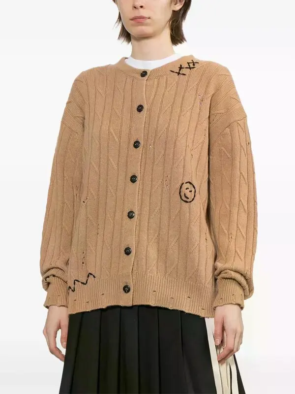 Joshua Sanders Cable-knit Distressed Cardigan