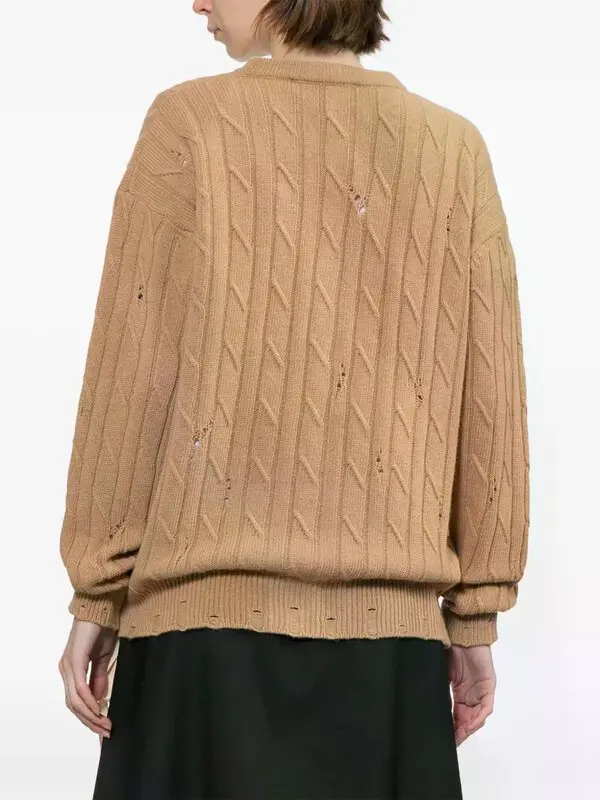 Joshua Sanders Cable-knit Distressed Cardigan