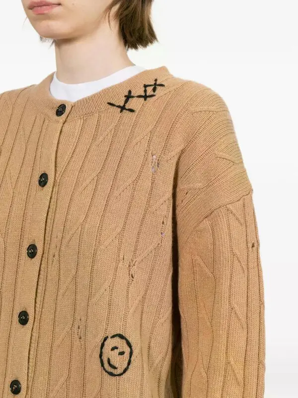 Joshua Sanders Cable-knit Distressed Cardigan