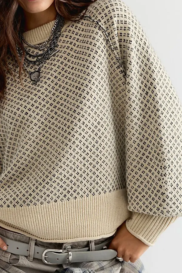 Free People We The Free As If Crew Neck Pullover - Tea Combo