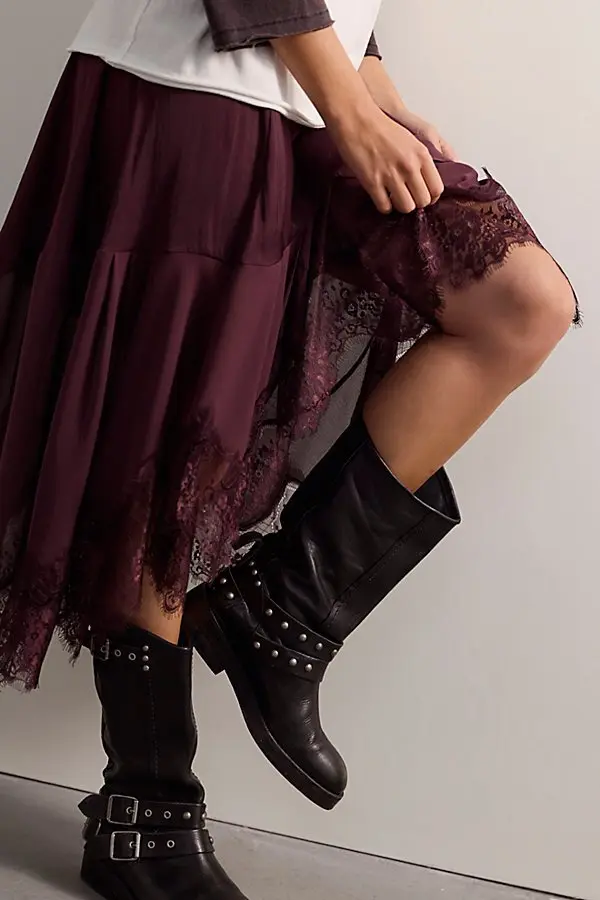 Free People Call Me Sometime Midi Slip Skirt - Decadent