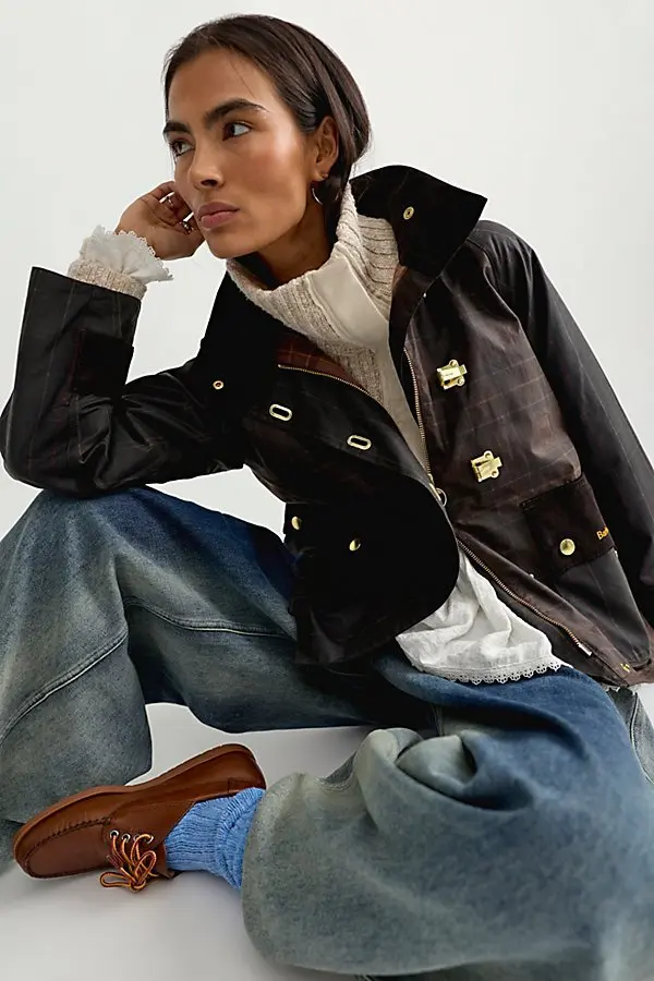 Barbour Hazelwood Checked Waxed Cotton Jacket - Classic