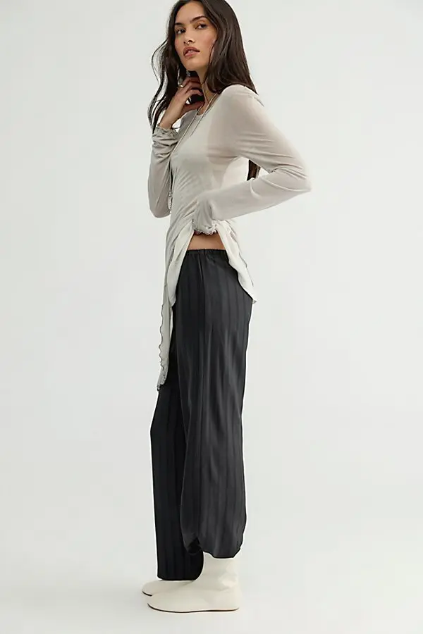 Donni. The Shadow Stripe Simple Pants - Jet