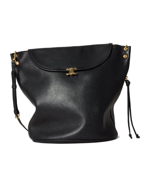 Celine Soft Triomphe Bucket In Shiny Lambskin