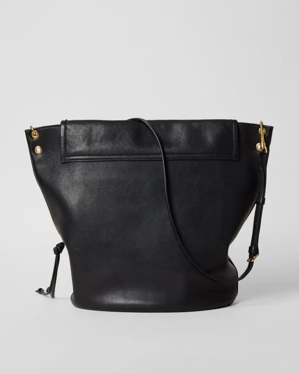 Celine Soft Triomphe Bucket In Shiny Lambskin