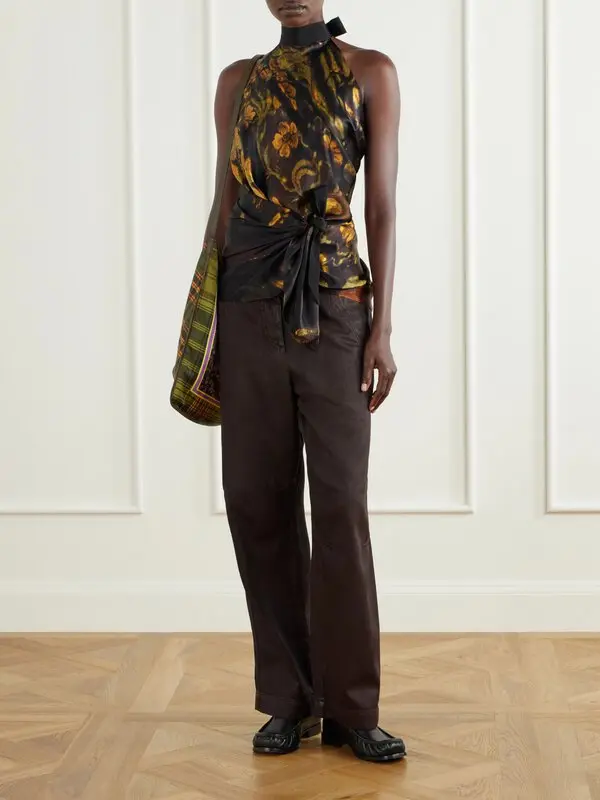 Dries Van Noten Carfys Printed Wrap Top