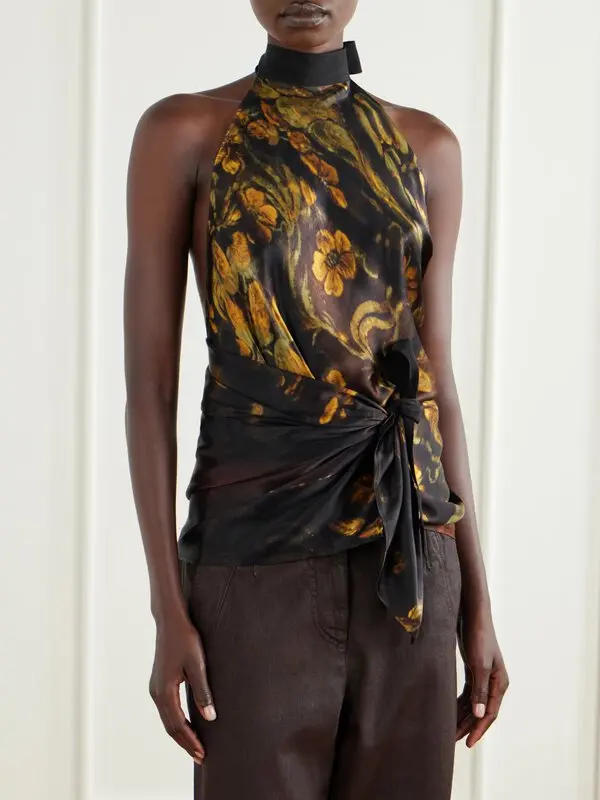 Dries Van Noten Carfys Printed Wrap Top