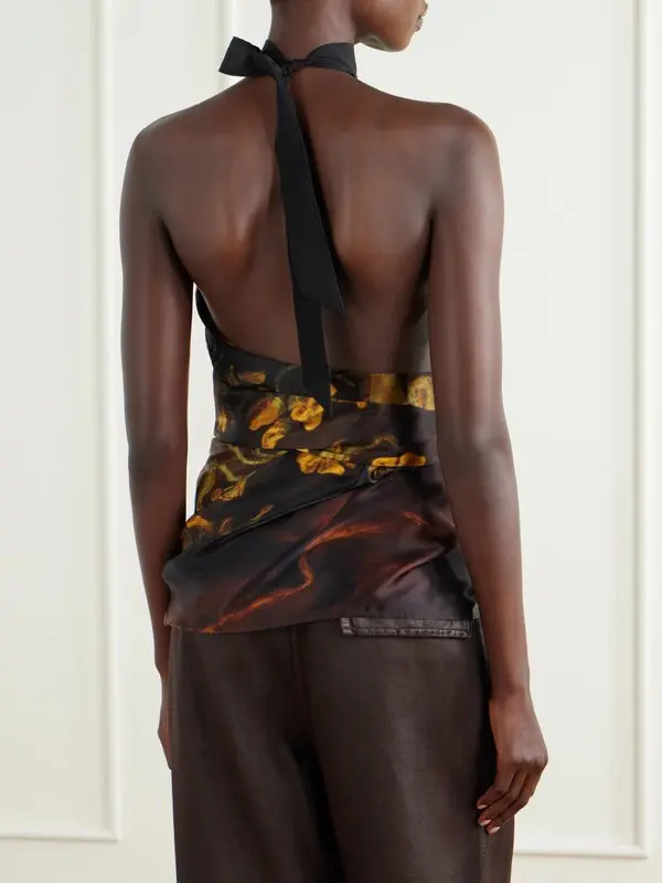 Dries Van Noten Carfys Printed Wrap Top