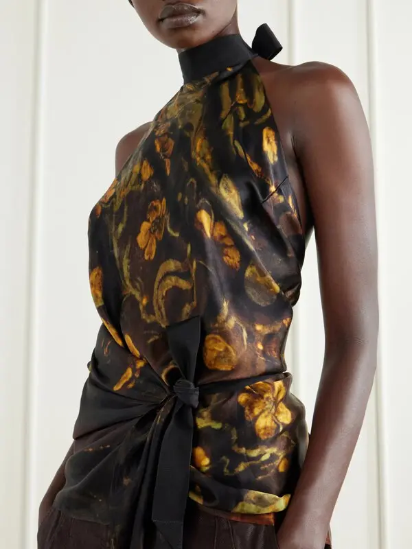 Dries Van Noten Carfys Printed Wrap Top