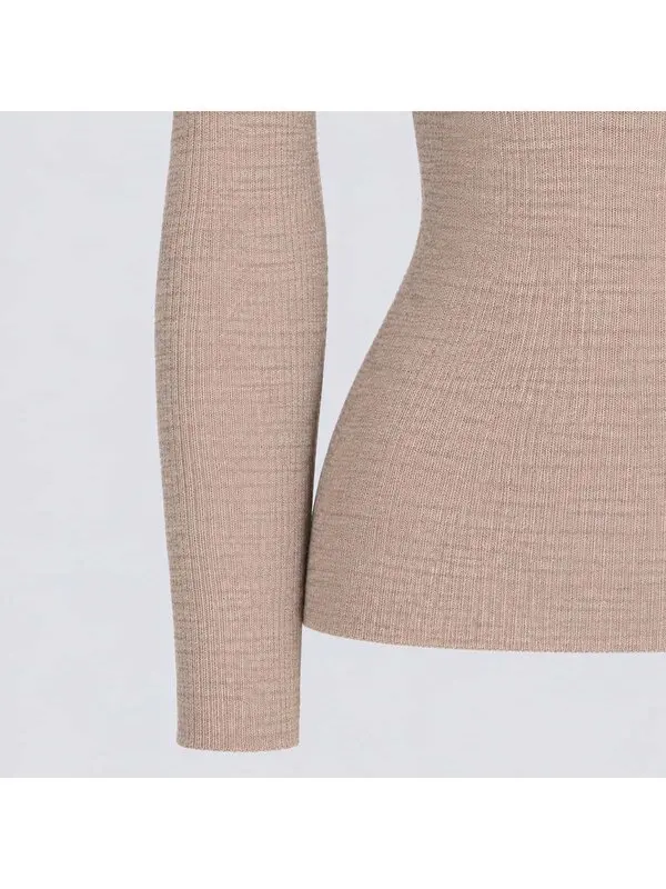 Max Mara Cavallo Turtleneck Ribbed Jumper - Beige
