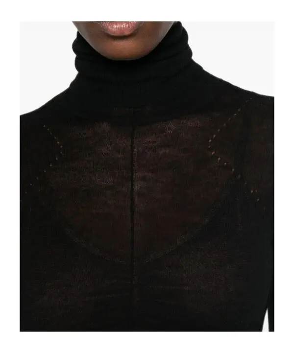 Elisabetta Franchi Sheer High-neck Knit Top
