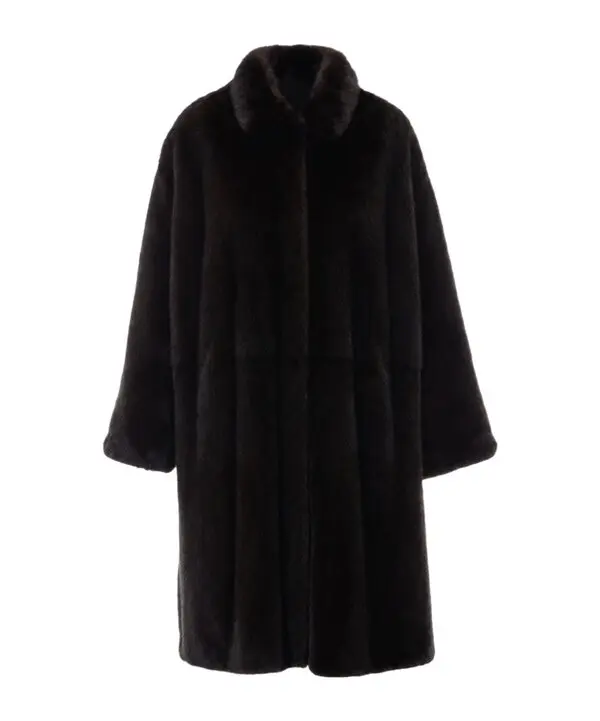 YVES SALOMON Button-front Coat - Black
