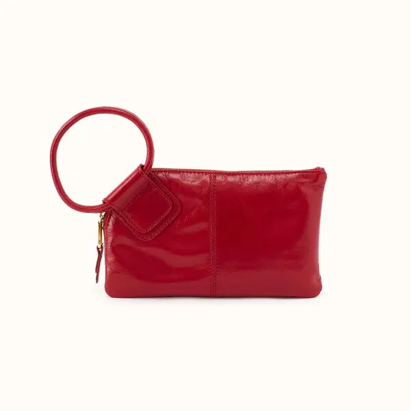 Hobo Sable Wristlet Wallet - True Red