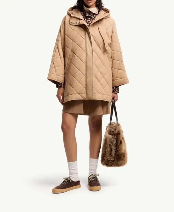 Moncler Diamond-quilted Hooded Cape
