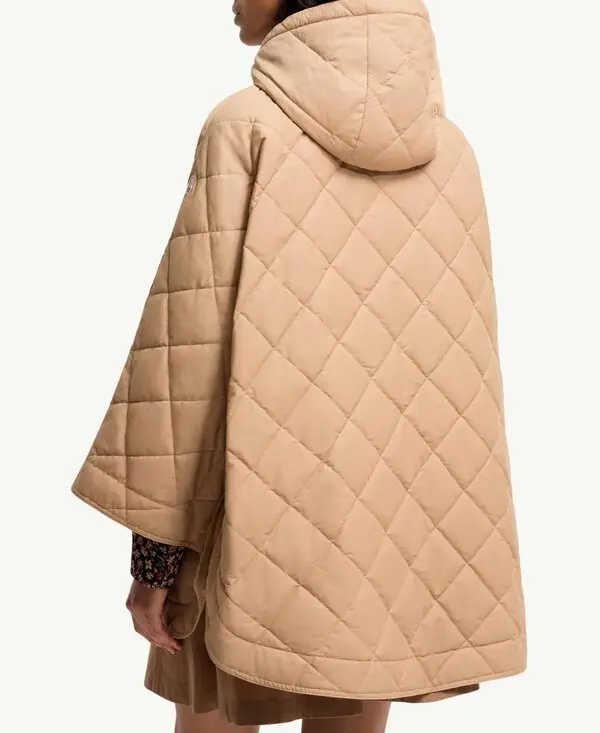 Moncler Diamond-quilted Hooded Cape