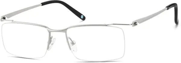 Zenni Rectangle Glasses Titanium Frame - Silver