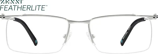 Zenni Rectangle Glasses Titanium Frame - Silver