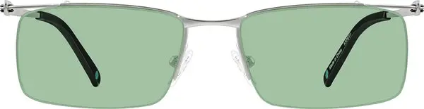 Zenni Rectangle Glasses Titanium Frame - Silver