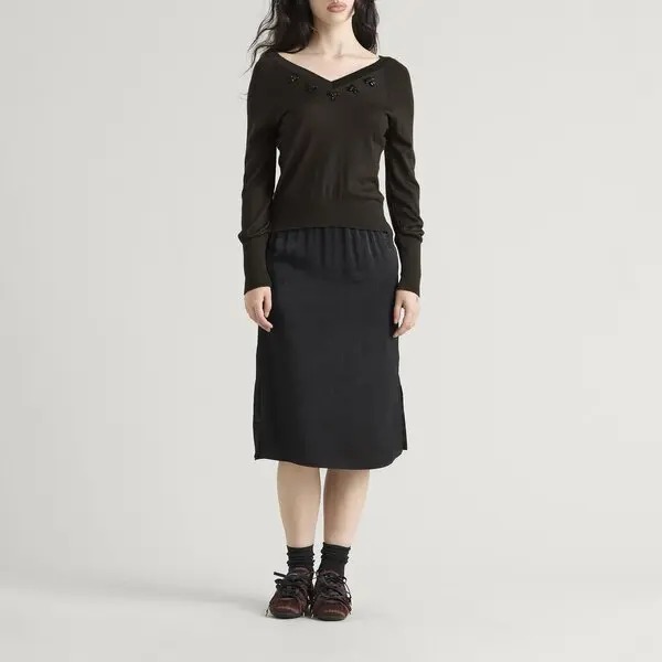 Simone Rocha Merino Silk Double V-neck Jumper
