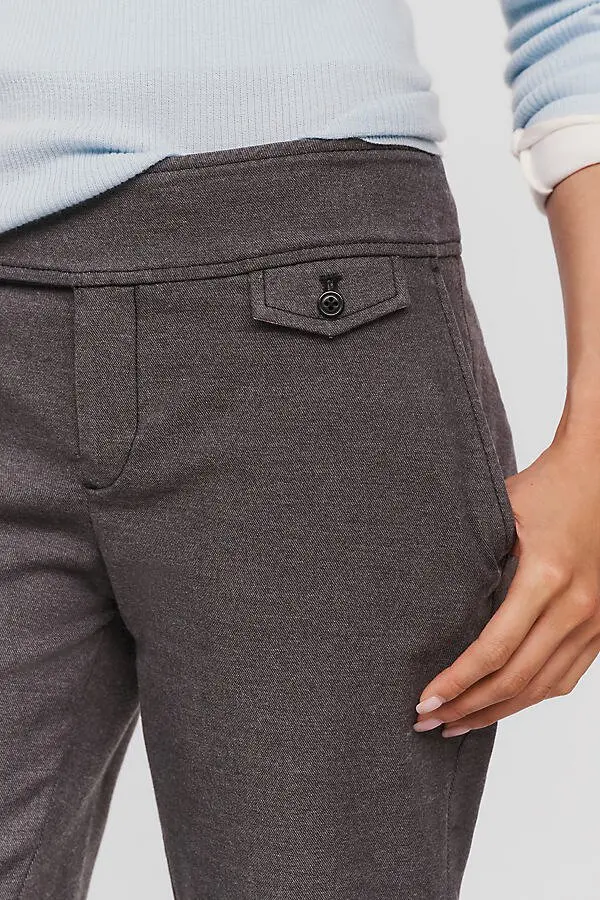 Anthropologie Brushed Cotton Blend Slim Trousers Pants