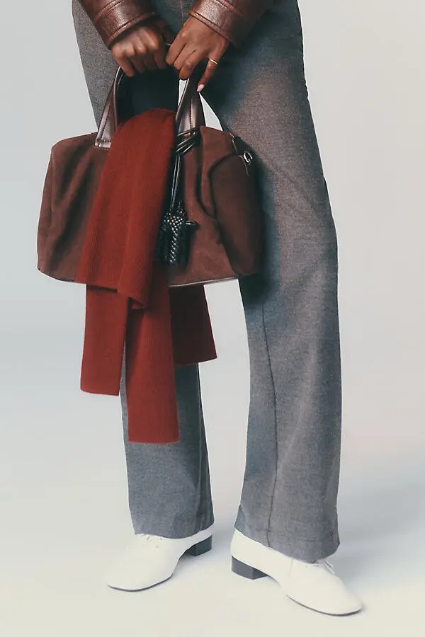 Anthropologie Brushed Cotton Blend Slim Trousers Pants
