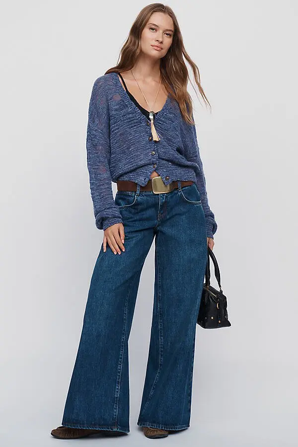PILCRO Raver Low Rise Wide Leg Jeans
