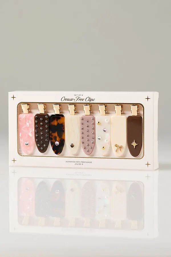 Anthropologie Crease-free Hair Clips, Set Of 8 - Multi