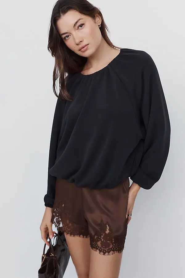Scotch & Soda Gathered Modal Sweatshirt - Phantom
