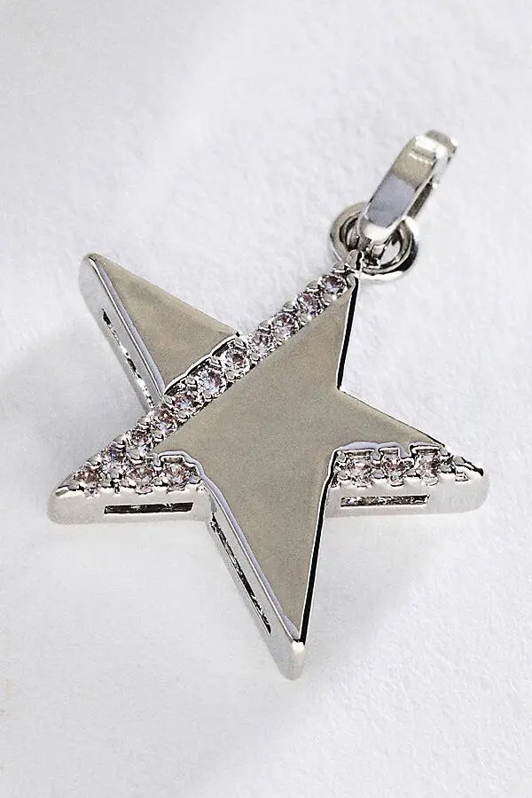 Anthropologie Encrusted Star Charm - Silver