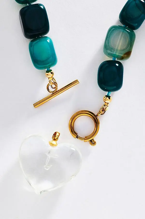 HANNAH B. Crystal Heart Pendant Necklace