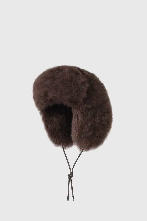 Mackage Zorica Shearling Aviator Hat - Coffee