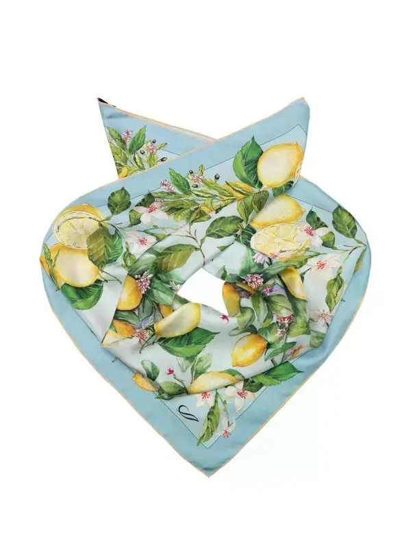 ELIZABETTA Limoni Fioriti Silk Scarf