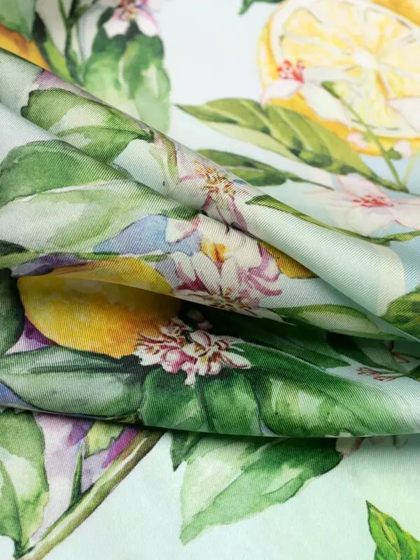 ELIZABETTA Limoni Fioriti Silk Scarf
