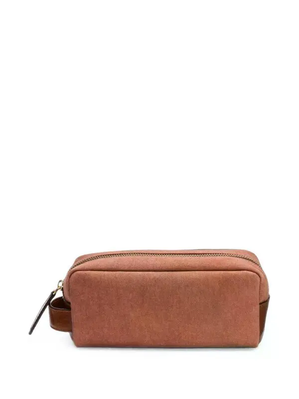 LA PORTEGNA Mini Dopp Kit Wash Bag - Brown