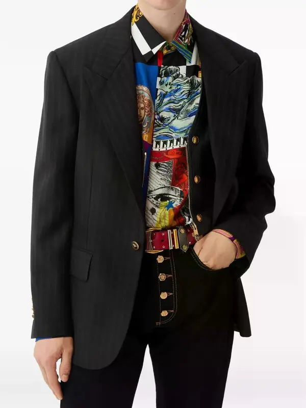 Versace Jacquard Wool Blazer