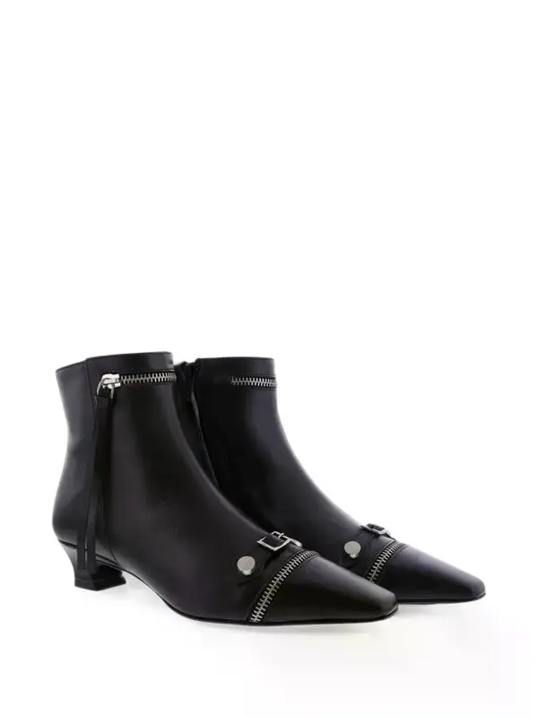 PARIS PUNK Buckle-detail Leather Ankle Boots