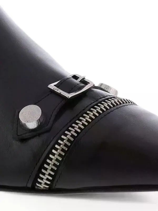 PARIS PUNK Buckle-detail Leather Ankle Boots