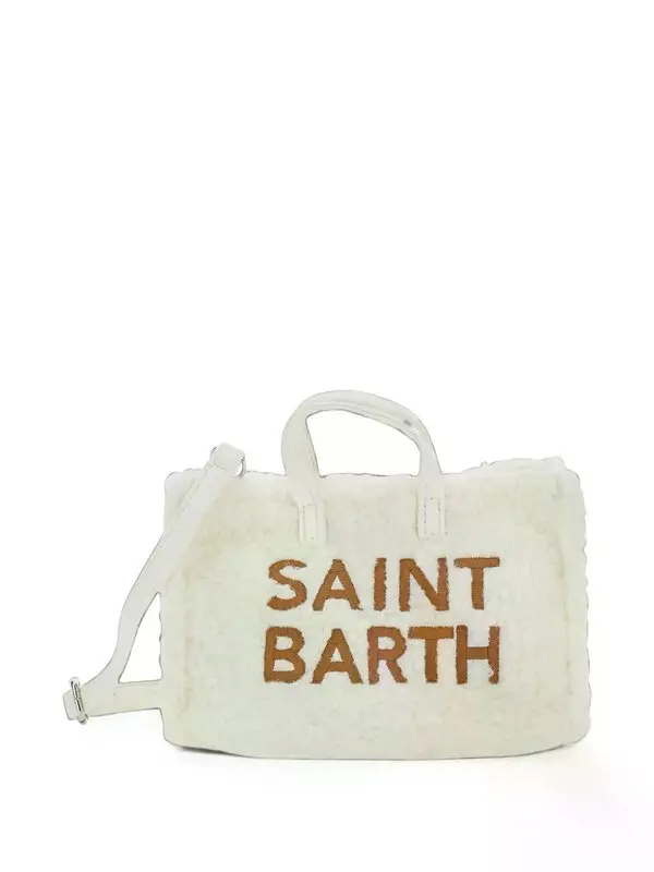 MC2 SAINT BARTH Teddy Logo-embroidered Teddy-textured Mini Bag - Neutrals