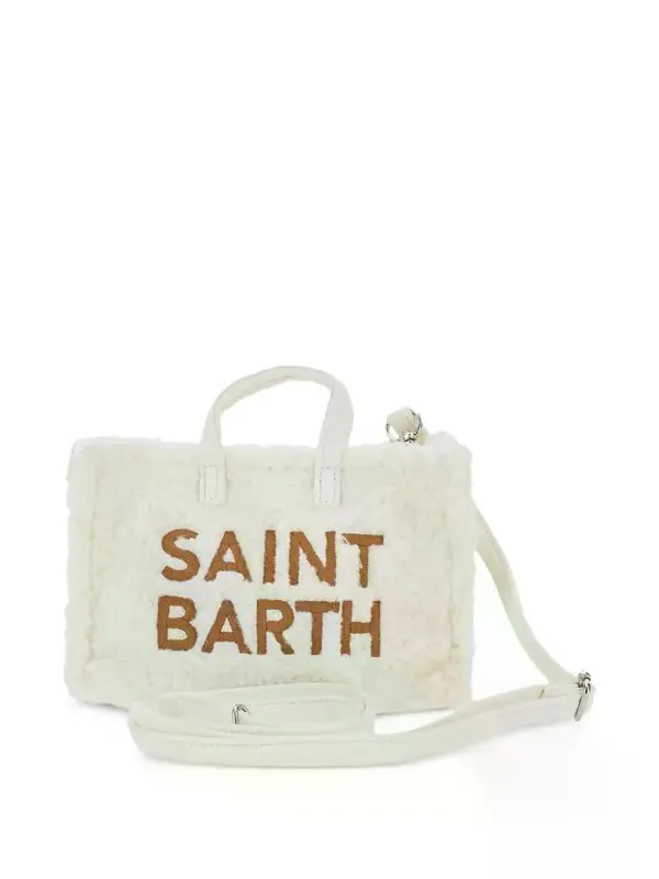 MC2 SAINT BARTH Teddy Logo-embroidered Teddy-textured Mini Bag - Neutrals