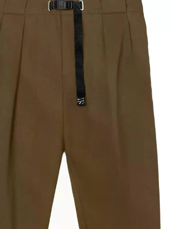 WHITE SAND Belted Pleated Trousers