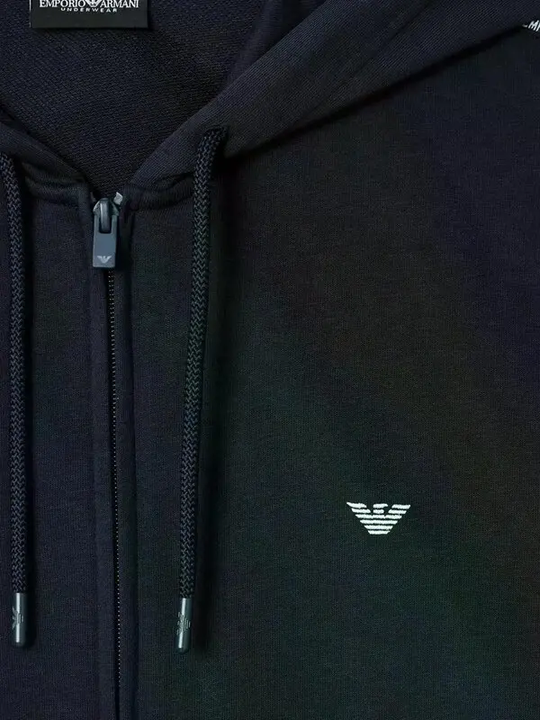 Emporio Armani Logo-embroidered Zip-up Hoodie