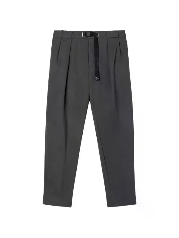 WHITE SAND Belted Pleated Trousers - Grey