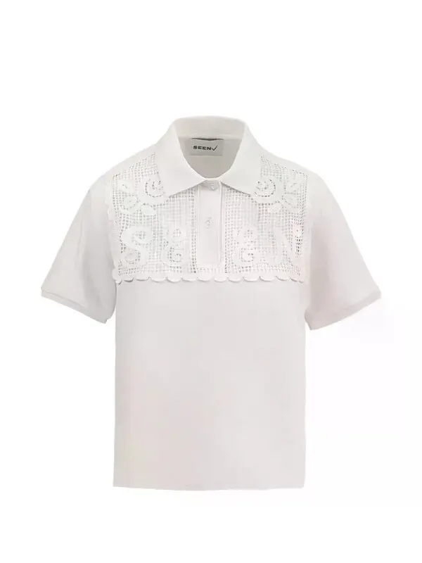 SEEN USERS Old School New Cool Lace-overlay Polo Top