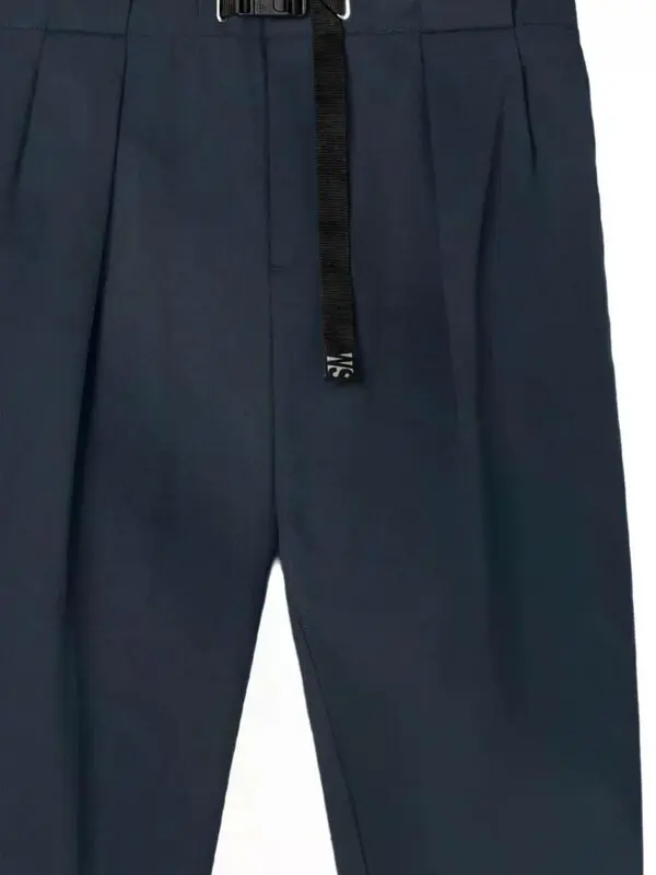 WHITE SAND Pleated Belted Trousers