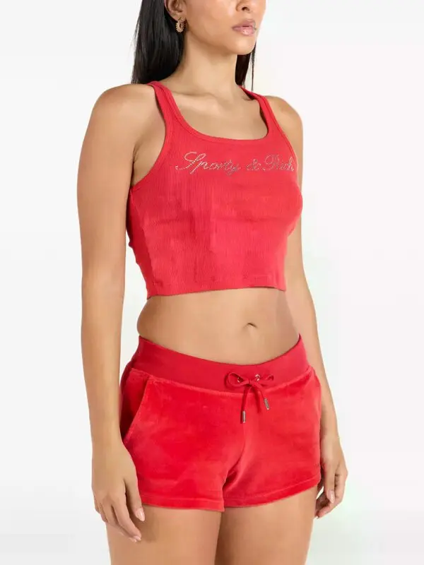 Sporty & Rich Logo-embellished Cropped Tank Top
