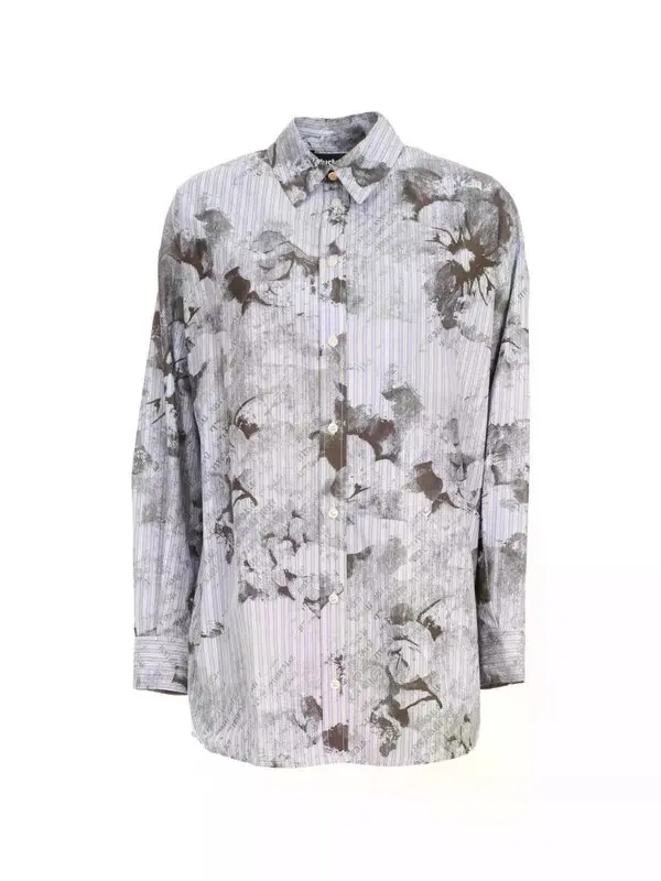 Just Cavalli Floral-print Striped Shirt